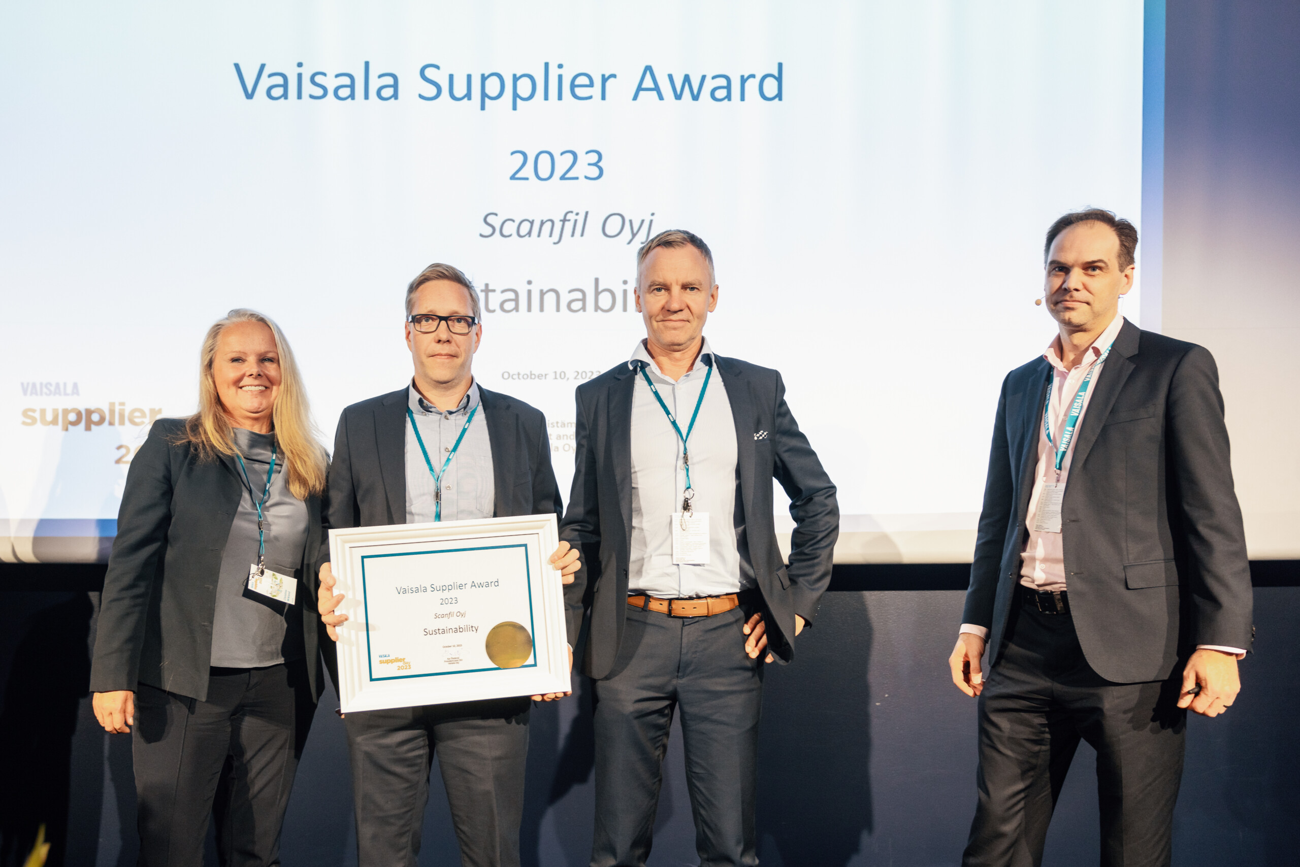 Vaisala rewarded Scanfil with the Sustainability Award - Scanfil